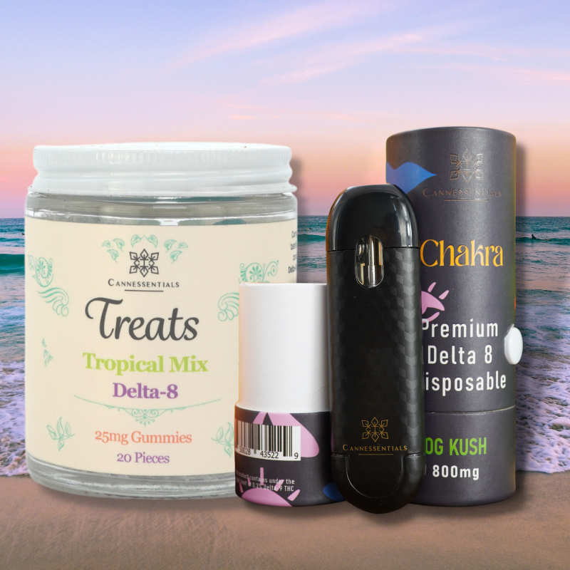 Delta 8 Beach Bundle - D8 Gummies Edibles D8 Vapes Amazing Deal! - Cannessentials